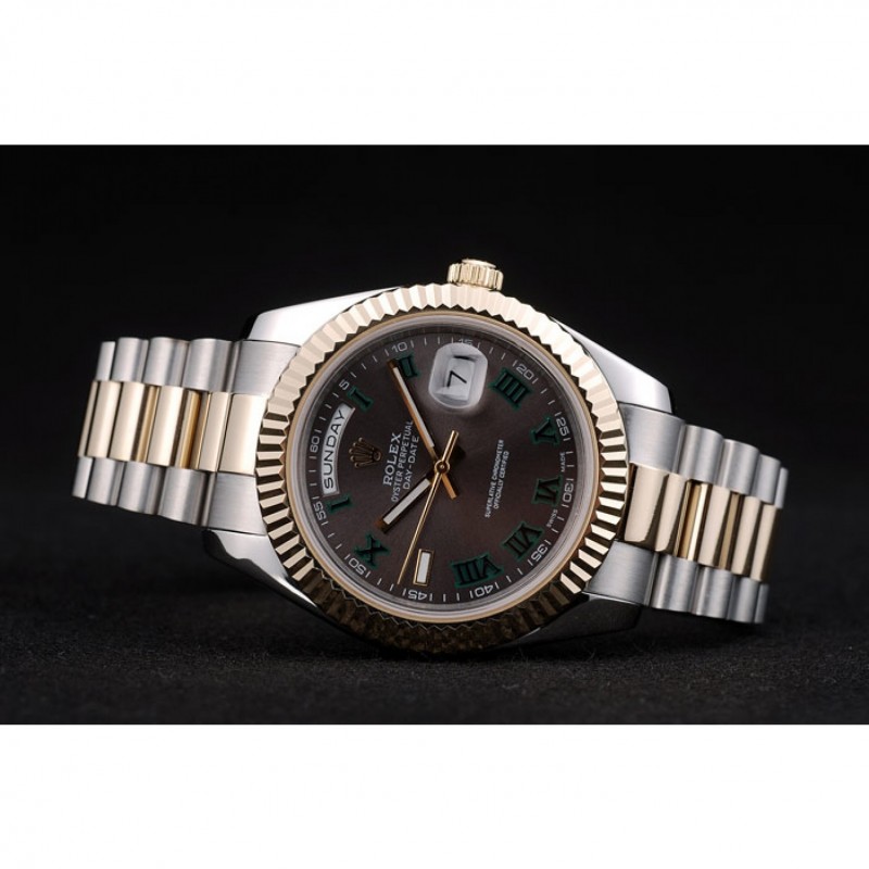 Rolex Day-Date quadrante grigio acciaio Cinturino colorata doppia inox ...