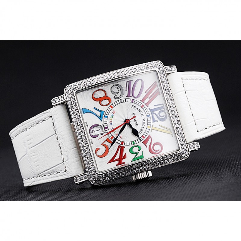 Franck Muller Maestro Square Colore Sogni Diamanti cassa bianca della ...