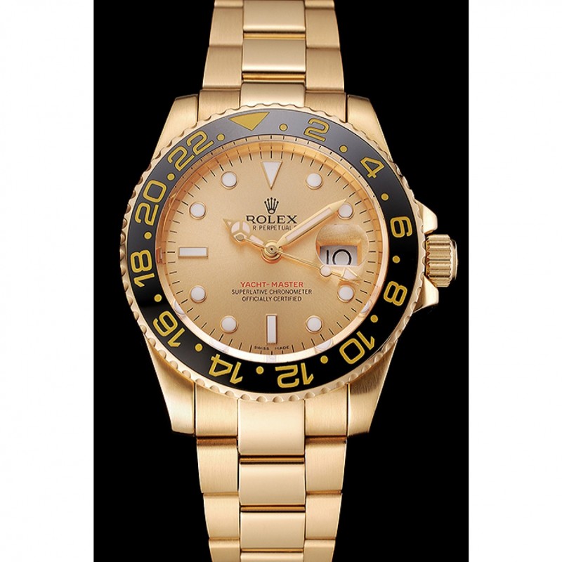 Gold Svizzero Rolex GMT Master II Quadrante Nero cassa in oro lunetta e ...