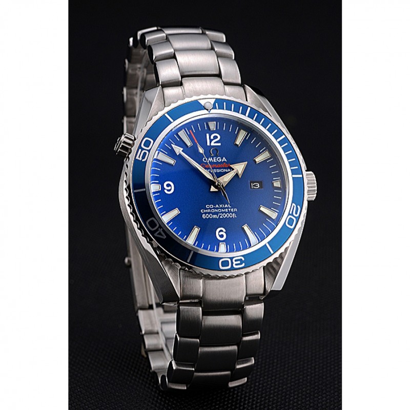 Omega Seamaster Planet Ocean Quadrante Blu Bracciale in acciaio ...