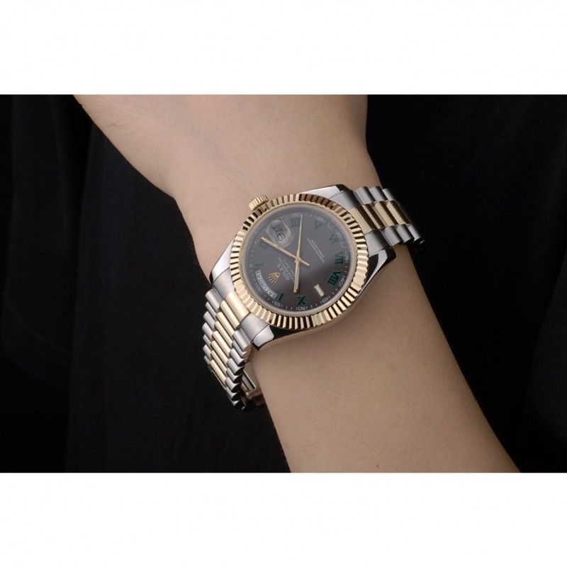 Rolex Day-Date quadrante grigio acciaio Cinturino colorata doppia inox ...