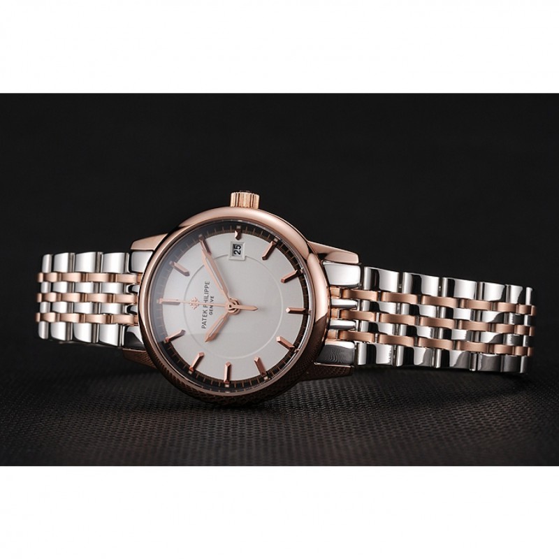 Patek Philippe Calatrava signore quadrante bianco cassa in oro rosa due ...